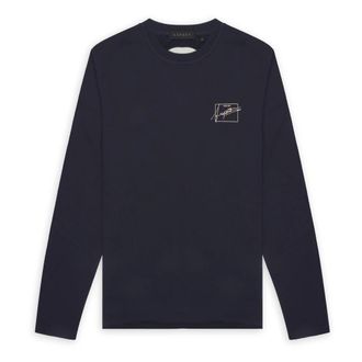 Aspact District LS Tee - Homme - Tops - Bleu - Taille: XL