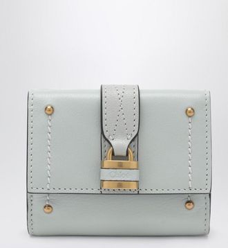 Chlo&eacute; Paddington mini trifold wallet in aqua blue leather