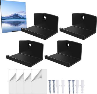 Generic Wandhalterung f&uuml;r Schallplatten-Halter, 4 St&uuml;ck, aus Acryl, f&uuml;r Alben, Sammlerst&uuml;cke, Wohnzimmer, Schlafzimmer, Comics, Kinderb&uuml;cher