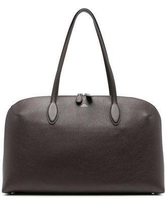 Toteme sac cabas en cuir à fini grainé - Marron