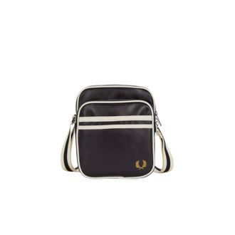 Fred Perry Homme, Sacs, Noir, Taille: ONE Size Sac Bandouli&egrave;re Classique avec Bordure Ray&eacute;e