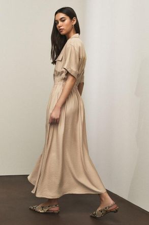 Next Midikleid Kurz&auml;rmeliges Utility-Midikleid (1-tlg)