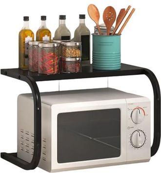 Generic 2 Niveaux Support De Four &Agrave; Micro-Ondes Extensible, Etagere Rangement Cuisine Micro Ondes, Onde(Black)