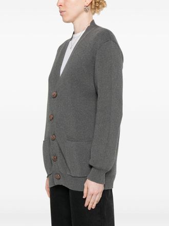 Golden Goose Cotton V-Neck Cardigan - Grey
