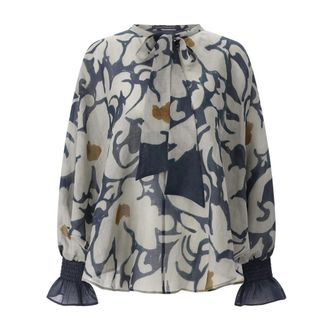 Luisa Cerano Ramie Bluse mit Blumendruck - - Blouses & Shirts - Damen - Mehrfarbig - XS