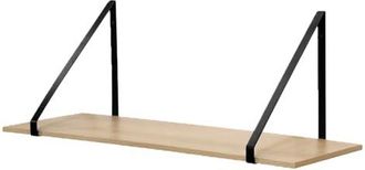 Calicosy Étagère Murale Grande Profondeur - Décor Bois - Panneaux De Particules - Support Métal - Étagère À Fixer - Salon, Séjour, Chambre - Style Industriel -