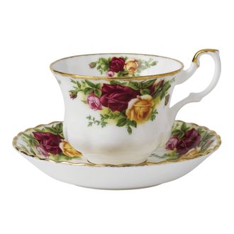 Royal Albert Old Country Roses Teetasse und Untertasse Set, bunt