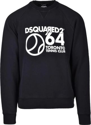Dsquared2 Homme, Sweatshirts et sweats &agrave; capuche, Noir, Taille: M Felpa Girocollo