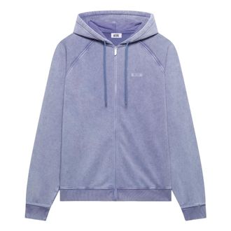 GCDS Stonewashed Full-Zip Sweatshirt - - Sweatshirts & Hoodies - Herren - Lila - XL