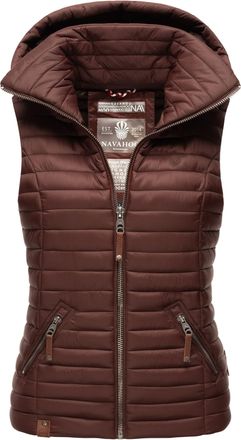 Navahoo Damen Weste Steppweste gesteppt Frühjahr Übergangsweste B696 [B696-Shad-Chocolate-Gr.XS]