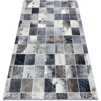 RugsX Teppich patchwork 21716 grau - Rindsleder grey 160x230 cm