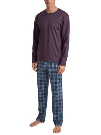 CALIDA Relax Comfy Pyjama, lang Herren, aus 100% Dicker Baumwolle