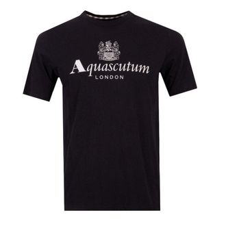 Aquascutum Active - Schwarzes T-Shirt mit großem Logo