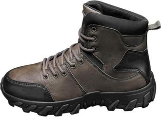 Generic Chaussures de Randonn&eacute;e Homme Lacets Patchwork Chaussures Montante Grande Taille Bottes Courtes Plates Semelle Antid&eacute;rapante Tendances Baskets pour Tr