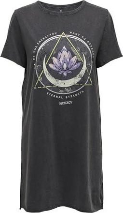 Only Robe d&eacute;t&eacute; imprim&eacute;e en Coton &agrave; Manches Courtes pour Femme de la Marque, Couleurs:Noir-2, Taille:XS