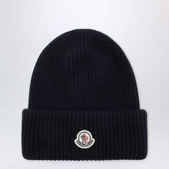 Moncler Blaue M&uuml;tze aus Wolle und Kaschmir