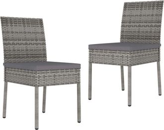 vidaXL Vidaxl - Chaises &agrave; manger de jardin lot de 2 R&eacute;sine tress&eacute;e Gris