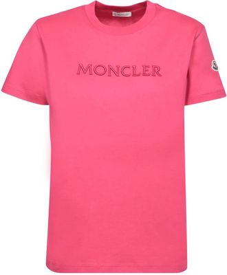 Moncler Femme, Tops, Rouge, Taille: 36 FR T-shirt col rond