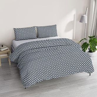 Italian Bed Linen Athena Bettwäsche-Set Made in Italy, Doppelbett, Rita Blau