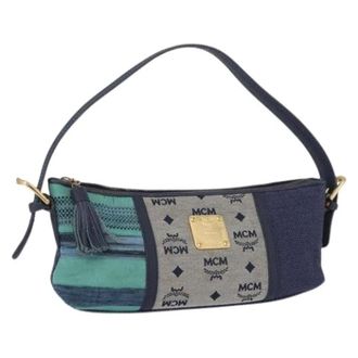MCM Sac bandouli&egrave;re en toile Pre-owned - Femme - Pre-owned - Bleu - Taille: ONE Size
