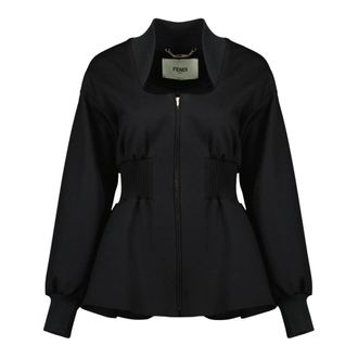 Fendi Wolljacke - - Jackets - Damen - Schwarzk - 2XS