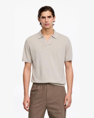 Arket Poloshirt Aus Baumwoll-Leinen -Beige