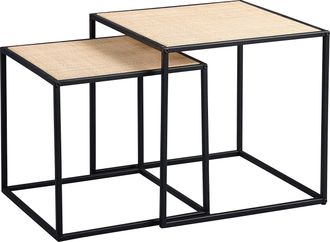 M2 Kollektion 2-Satztisch, Metall, Braun, Schwarz, Luke