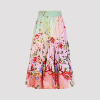 Roberto Cavalli Miami Flowers Midi Skirt