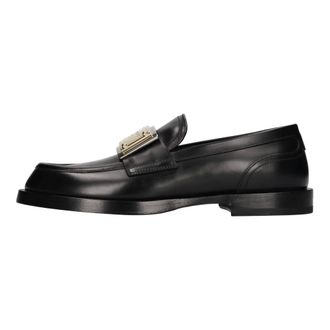 Dolce & Gabbana Homme, Chaussures, Noir, Taille: 40 EU Mocassins en cuir de veau bross&eacute;