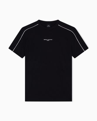 A|X Armani Exchange Mens Short Sleeve Round Collar Front Logo T-Shirt Black XL