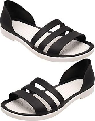 QUINTRA Sandales dété simples pour femme - Sandales plates - Bout ouvert - Sandales plates - Pantoufles à coussin dair - Chaussures pour femme, d, 37 EU 3X-Ét