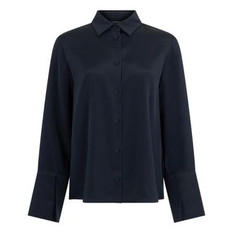 Max Mara Seidenhemd aus Cr&ecirc;pe de Chine - - Blouses & Shirts - Damen - Blau - S