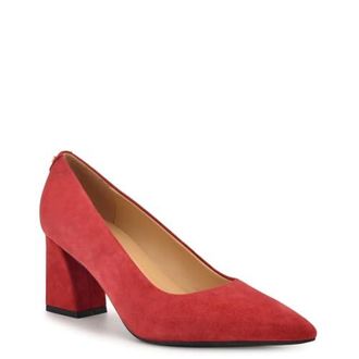 Nine West Escarpins Kalore 9x9 pour femme, Daim rouge fonc&eacute;, 39 EU