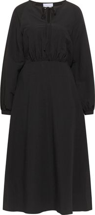 Usha Damen Kleid Langarm Maxi 21623609-US05, SCHWARZ, L