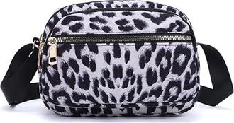 Generic Sac &agrave; bandouli&egrave;re l&eacute;opard en daim synth&eacute;tique avec sangle r&eacute;glable pour appareil photo, voyage, travail, Noir, 240.00x90.00x170.00mm