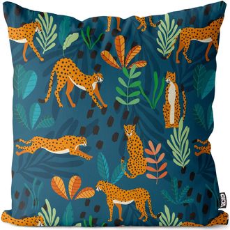 Void Watches Gepard Safari Dschungel Katze Kissenbezug Kissenhülle Sofa Couch Wohnzimmer Dekoration wasserfest Outdoor Garten Kissen bezug deko, Kissen Größe:50 x 