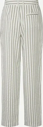 Sams&oslash;e & Sams&oslash;e Striped Viscose-Blend Trousers - White