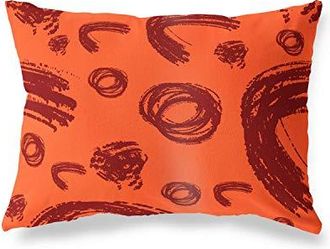 Bonamaison Le Jardin du Lin Kissenbezug Zierkissenbezug Orange-Bordeaux Kissenbezug, Für Bett, Auto, Sofa, Haus, Wohnzimmer, Schlafzimmer, Dekoration, 45x60 Cm -
