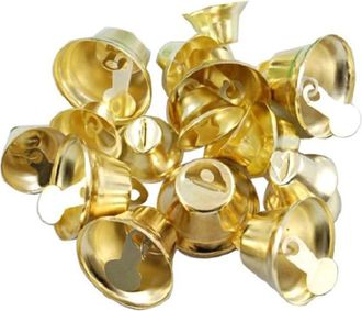 Valiclud 100 St&uuml;ck Gold Glocken Weihnachten Jingle Bells Mini Craft Glocken Vintage Messing Glocken f&uuml;r Weihnachten Wind Glockenspiel Machen (Durchmesser 25Mm)