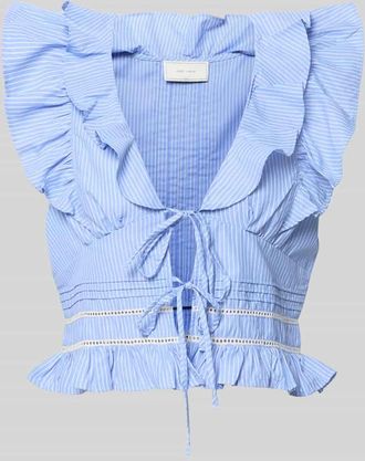 Neo Noir Regular Fit Bluse mit R&uuml;schenbesatz Modell Jolia