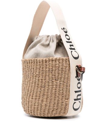 Chlo&eacute; Wwoody petit sac seau en paille