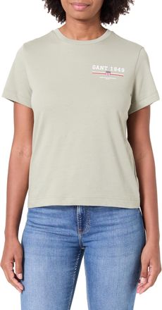 GANT Damen REG Graphic SS T-Shirt, Gr&uuml;n, XL