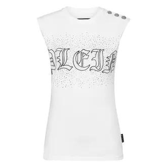 Philipp Plein Femme, Tops, Blanc, Taille: 38 FR Shoulder Pads Tanktop