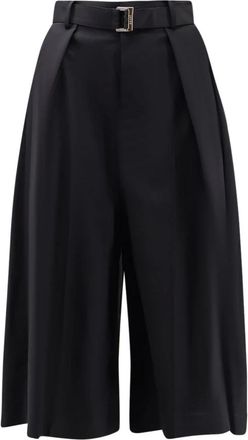 sacai Femme, Shorts, Noir, Taille: 38 FR Bermuda Shorts with Belt