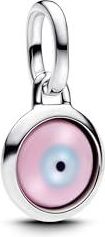 Pandora ME 793693C00 Mini breloque en verre de Murano personnalisable en argent sterling Motif mauvais oeil, Rosa, Argent sterling, Pas de gemme