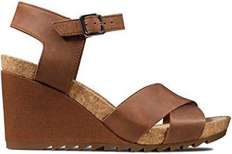 Clarks Femme Flex Sun Sandales Bride arrière, Marron (Tan Leather Tan Leather), 39.5 EU