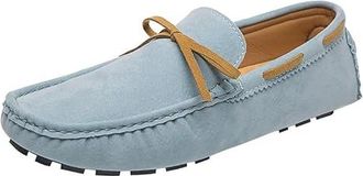 Generic Mocassins for Hommes Bout Rond en Cuir PU Style de Conduite Mocassins Anti-d&eacute;rapant Flexible Talon Plat Mariage Mode Slip-ons(Light Blue,46 EU)