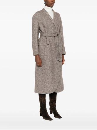 Brunello Cucinelli Womens Belted Tweed Coat Aw25 W