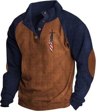 Generic Pull pour homme à col rond - Sweat-shirt américain en velours épais pour homme - Chaud et résistant au froid - Sweat-shirt dhiver (café, XXL)