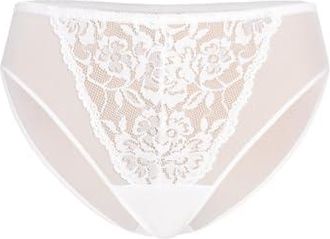 Teyli Culottes Femme en Maille Transparente - Bikinis et Culottes Taille Basse pour Femmes - Culotte Taille Basse avec Doublure en Coton. Blanc L